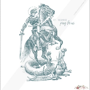 St. George, Pray for Us - Catholic Saint Printable, Digital Download - Etsy
