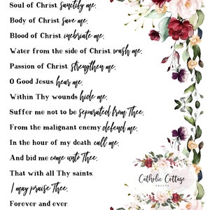 Catholic/christian Prayer - Anima Christi Digital Printable - Etsy