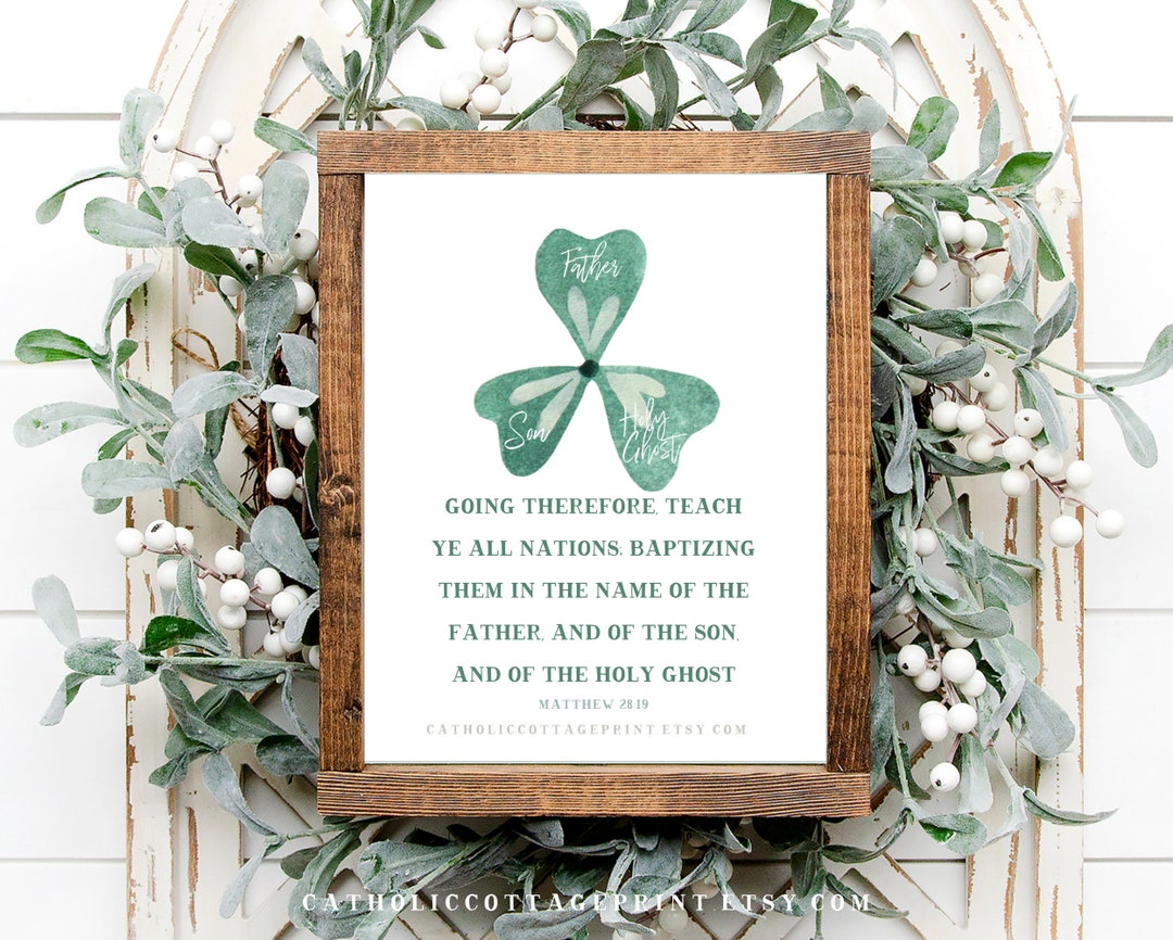 St. Patrick's Day Printable Holy Trinity Bible Quote Matthew 28:19 ...
