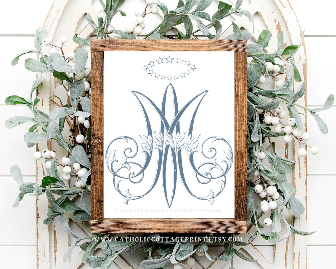 Auspice Maria Printable - Vintage Marian Decor - Catholic Digital ...