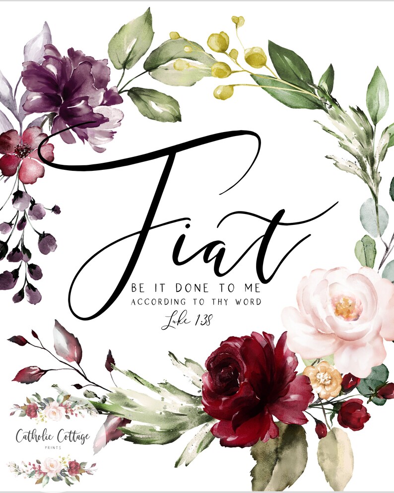 Mary's Fiat Printable Be it done to me according to Thy | Etsy