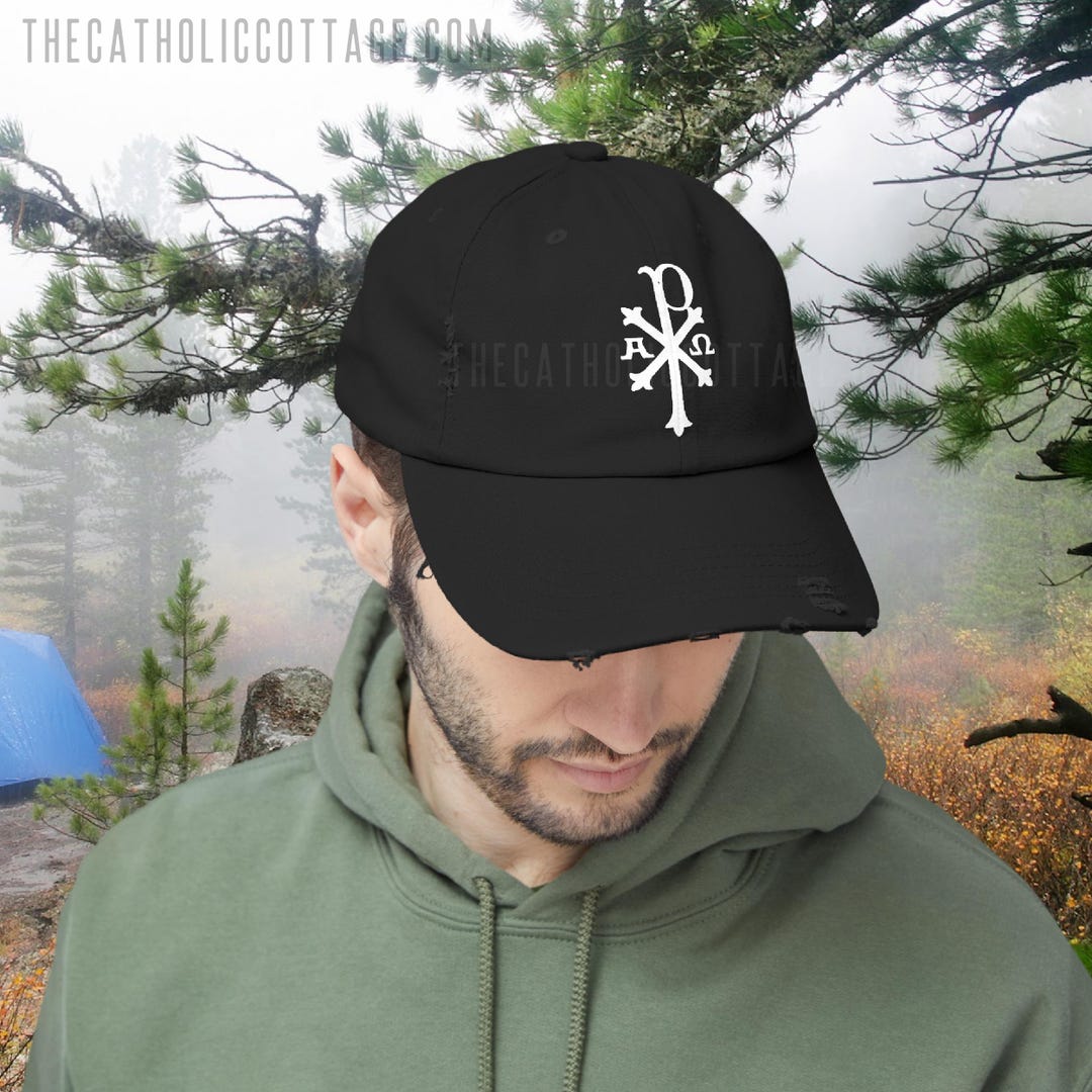 Distressed Chi Ro Hat, Catholic Cap for Men and Women, Unisex Baseball ...