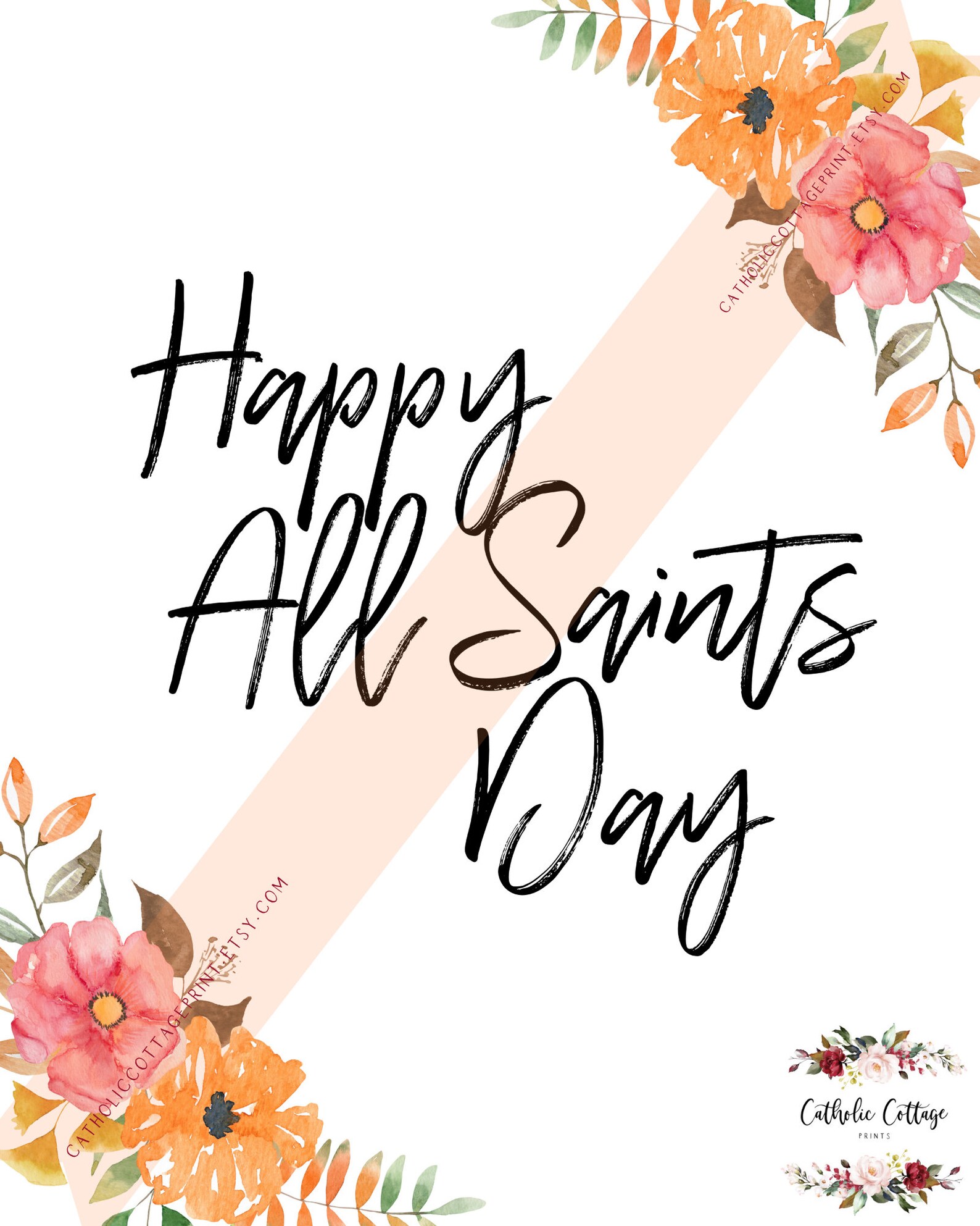 Happy All Saints Day printable Catholic digital download | Etsy