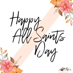 Happy All Saints Day Printable - Catholic Digital Download - Etsy