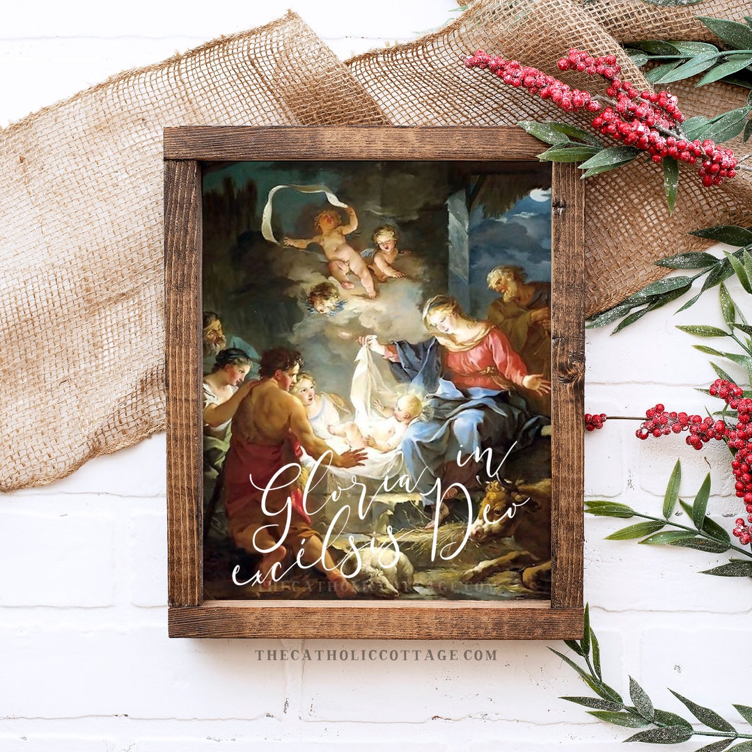 Nativity Printable "gloria in Excélsis Deo", Latin for Glory to God in ...