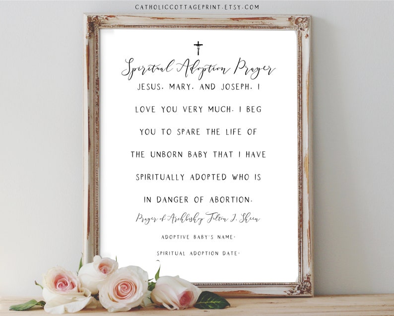 Our Lady of Guadalupe Print, Spiritual Adoption of an Unborn Baby in ...
