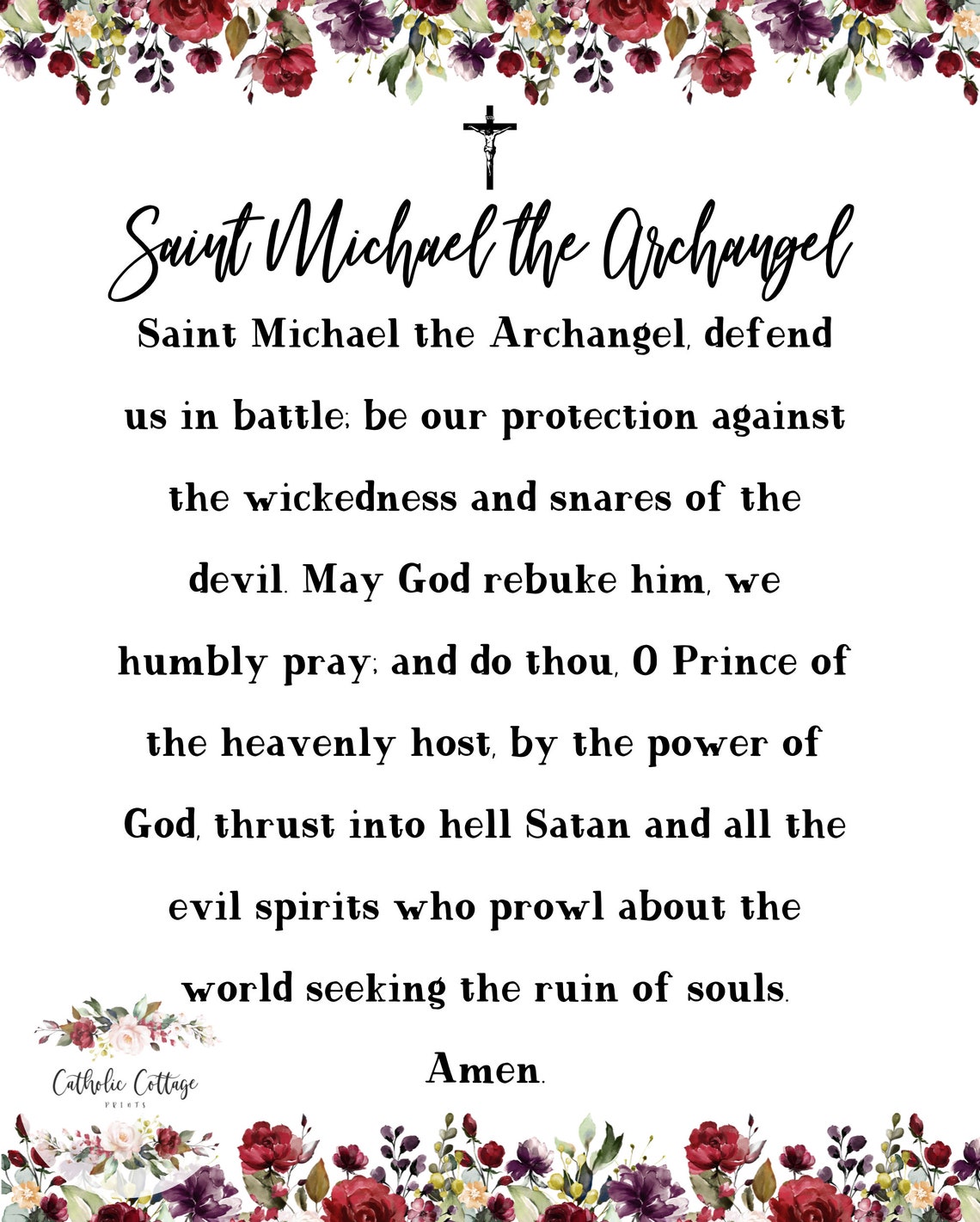 St. Michael the Archangel Catholic/christian Prayer in - Etsy