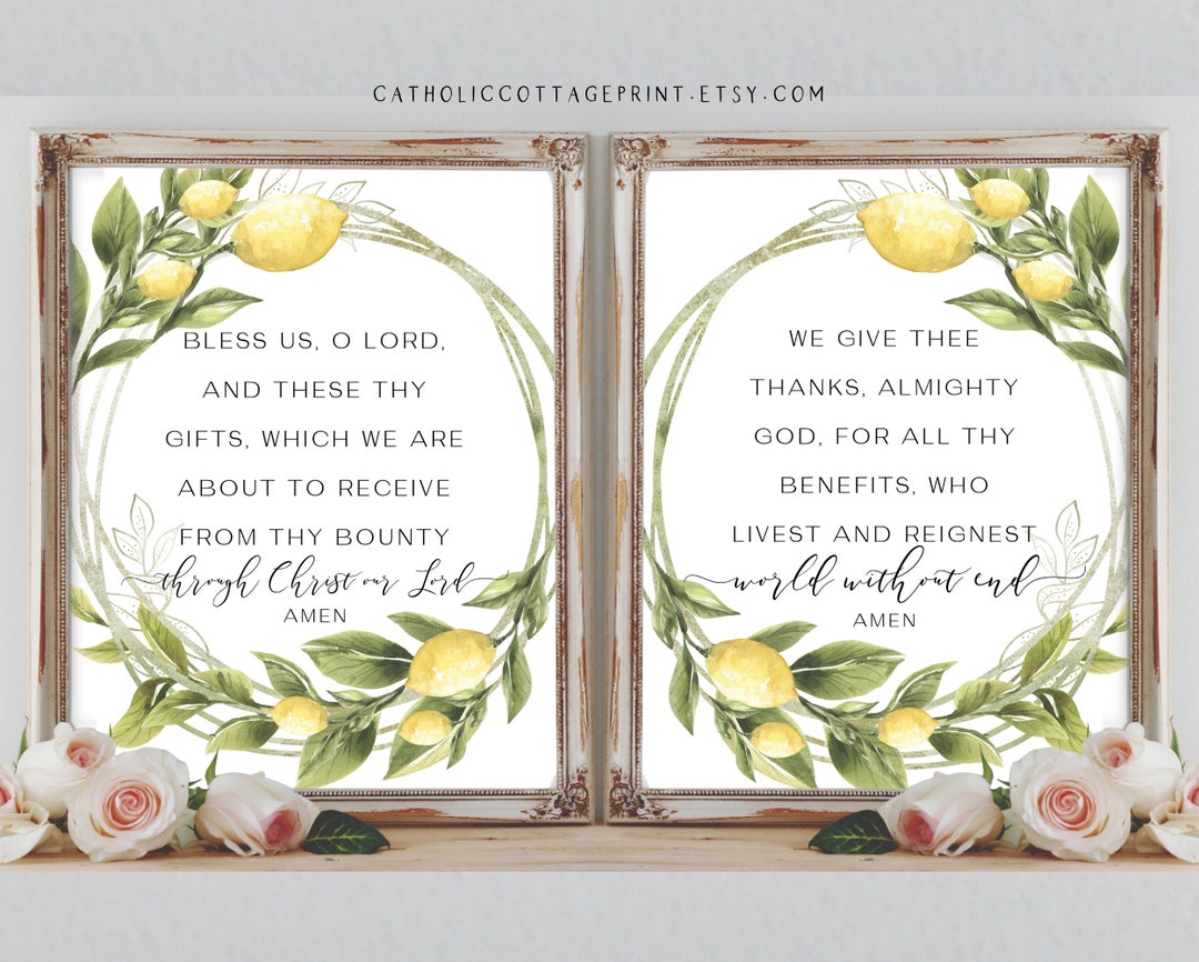 Catholic Kitchen Blessing - Prayer Before and After Meals - Bless Us O ...