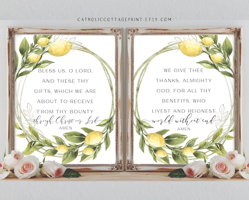 Catholic Kitchen Blessing - Prayer Before and After Meals - Bless Us O ...