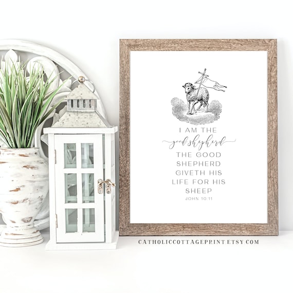 Bible Quote Printable John 10:11 I Am the Good Shepherd. the - Etsy