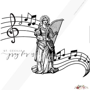 Catholic Saint Printable - St. Cecilia, Pray for Us, Digital Download ...