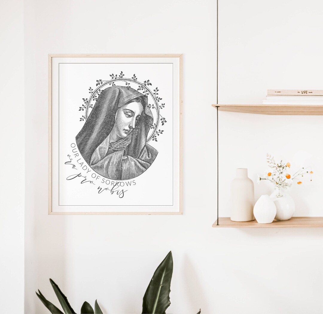 Our Lady of Sorrows Premium Matte Poster - Catholic Mary Printed Poster ...
