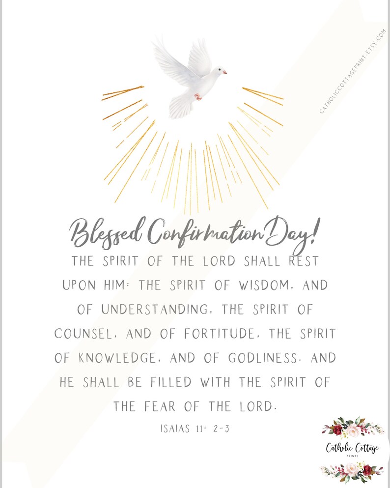 Confirmation Card Printable Gifts of the Holy Spirit - Etsy