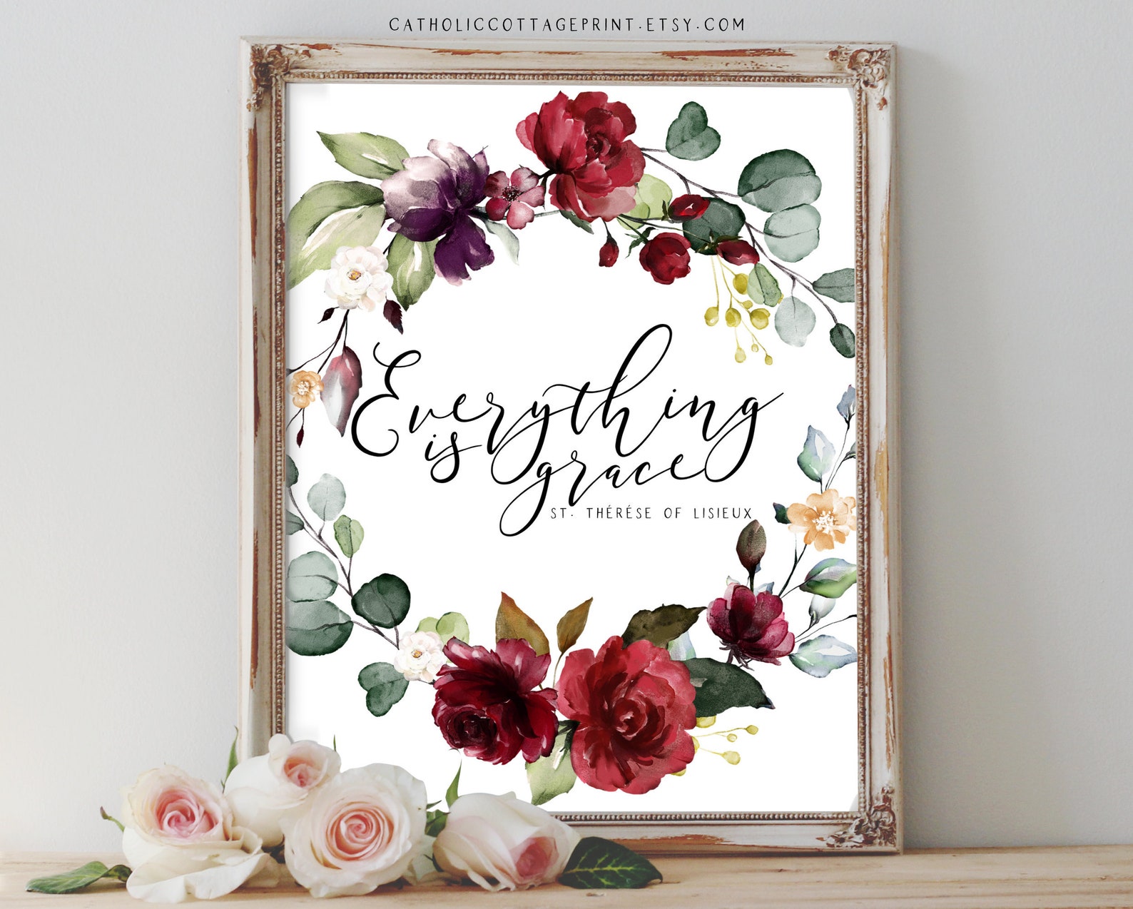 St. Therese of Lisieux Quote - Everything is Grace, Catholic Printable ...