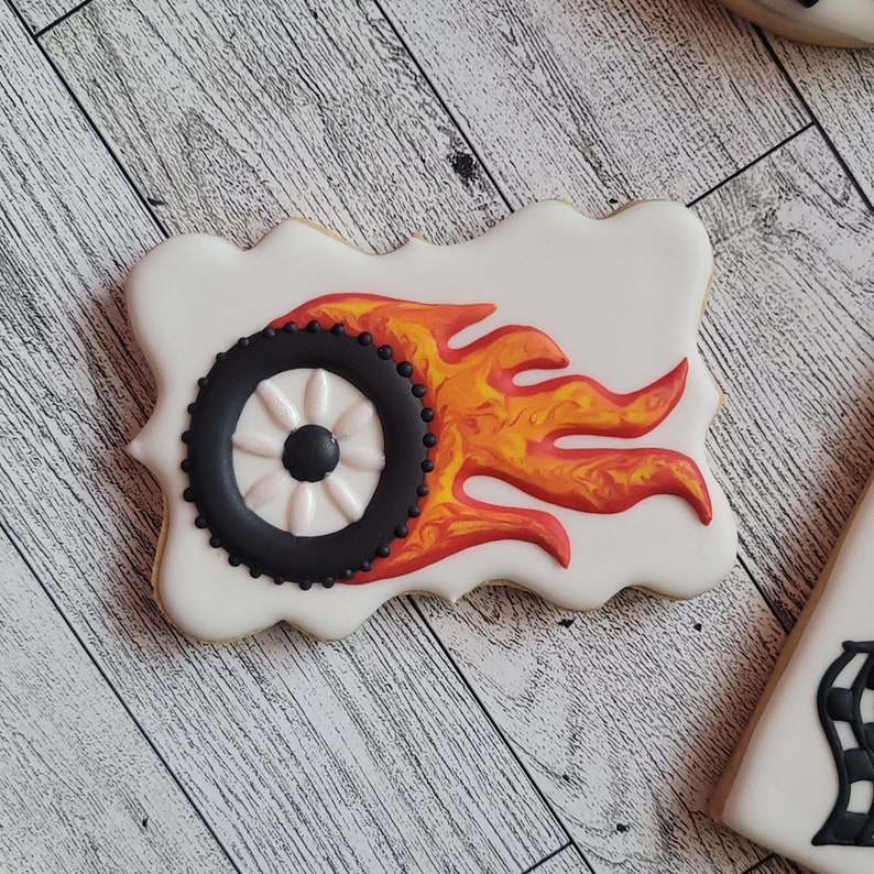 Racing Theme Cookie Favors, Car Theme Cookies for Birthday, Cute Race ...