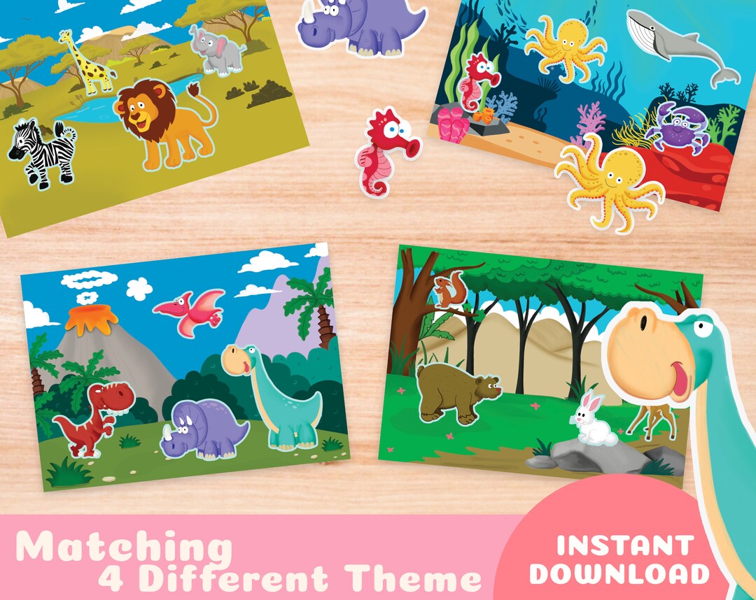 4 Different Matching Activity | Busy Book Printable | Worksheet for ...