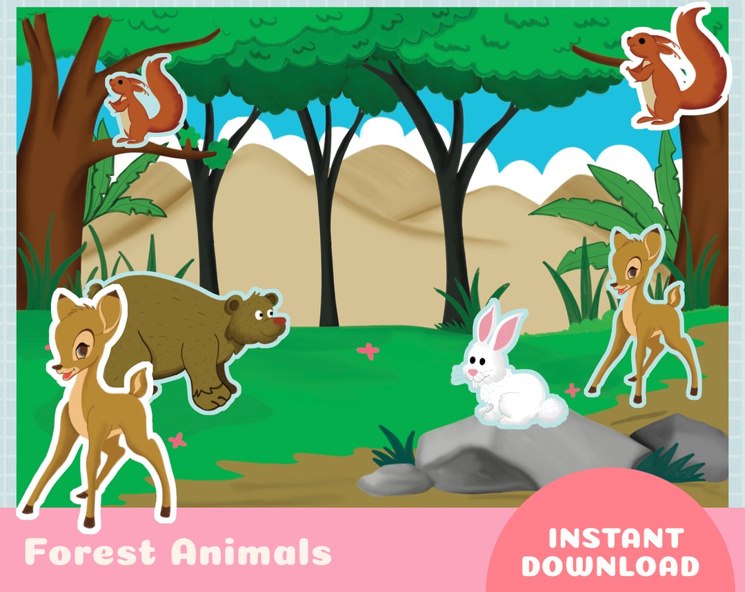 Forest Animals | Busy Book Printable | Forest Matching Game | Worksheet ...