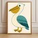 Cute Pelican Wall Art Print for Kids Room and Nursery Decor – Digital ...
