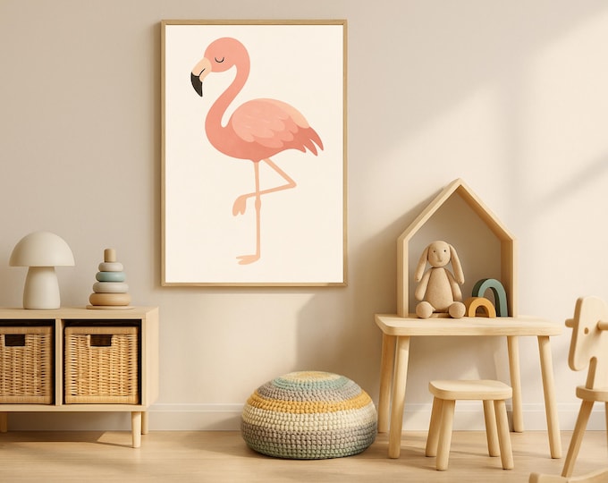 Pink Flamingo Print - PRINTABLE FILE. Pink Bird Poster. Flamingo Quote ...