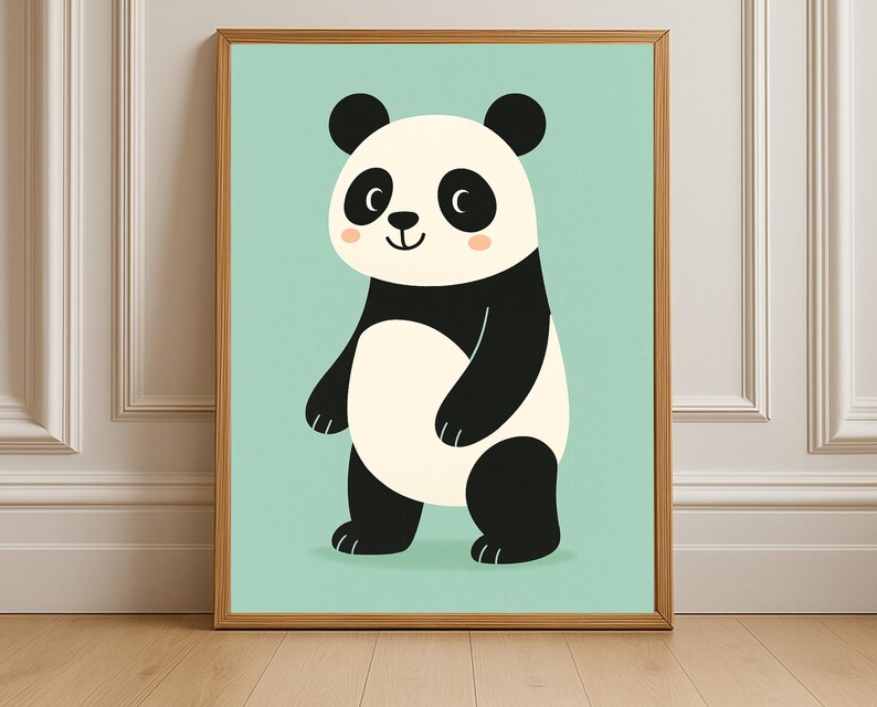 Mint Green Panda Print – Woodland Nursery Art (digital Download) - Etsy