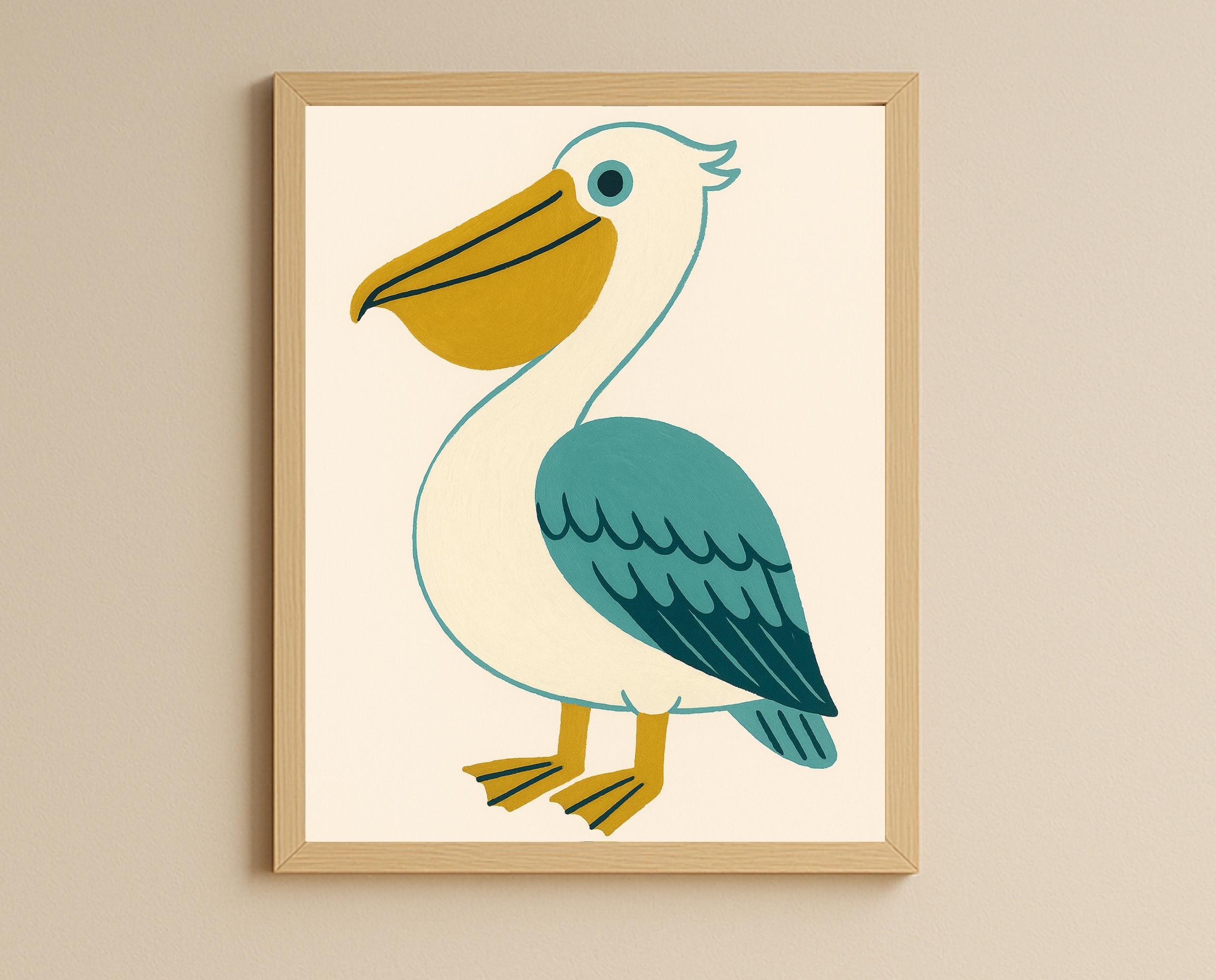 Cute Pelican Wall Art Print for Kids Room and Nursery Decor – Digital ...