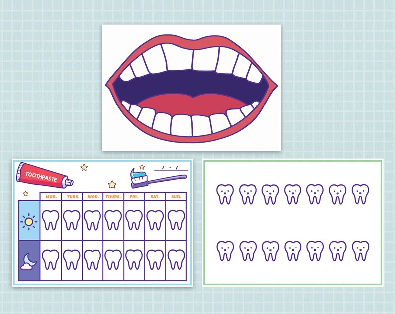 Tooth Brushing Chart for Kids / Toothbrushing / Dental Health Activity ...