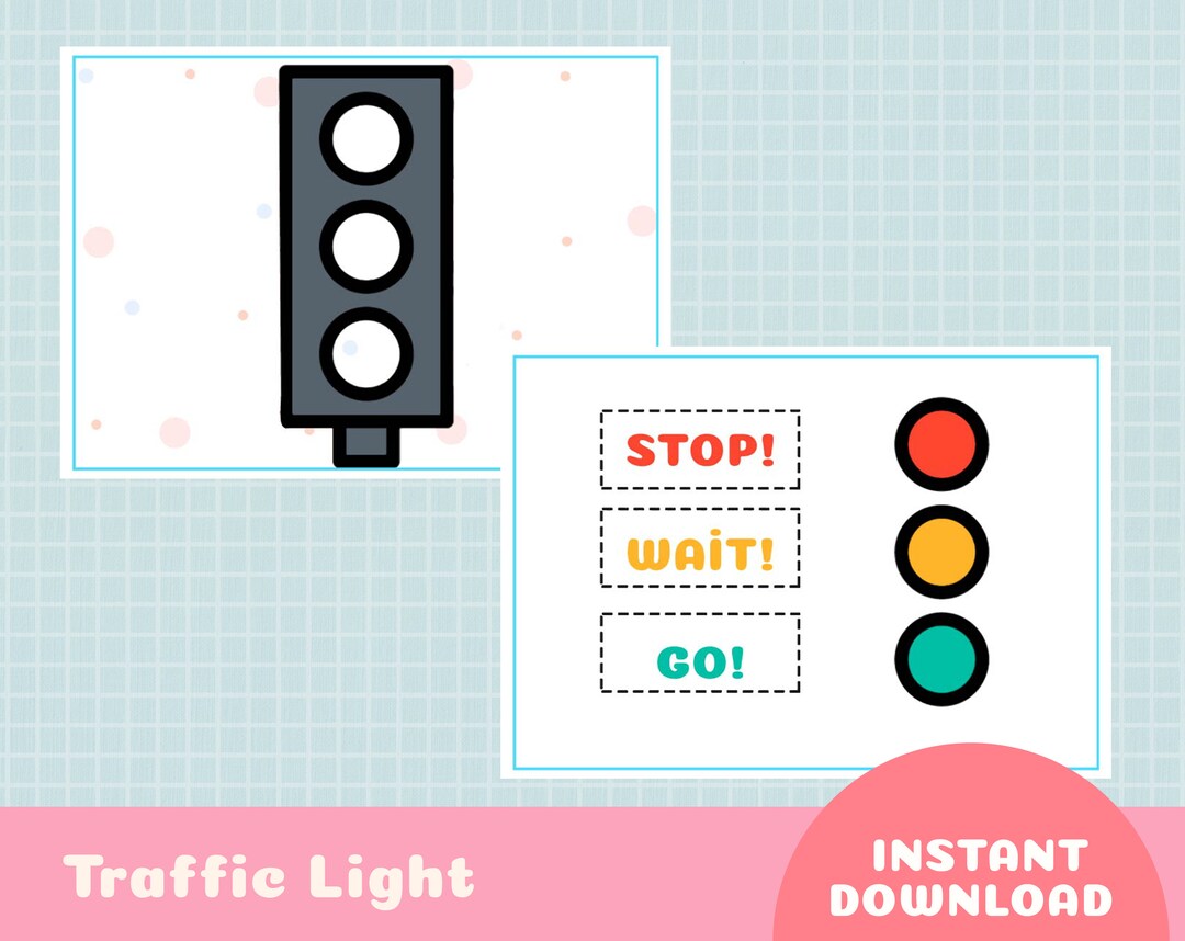 Traffic Light Printable | Printable Stoplight | Toddler Busy Book Page ...
