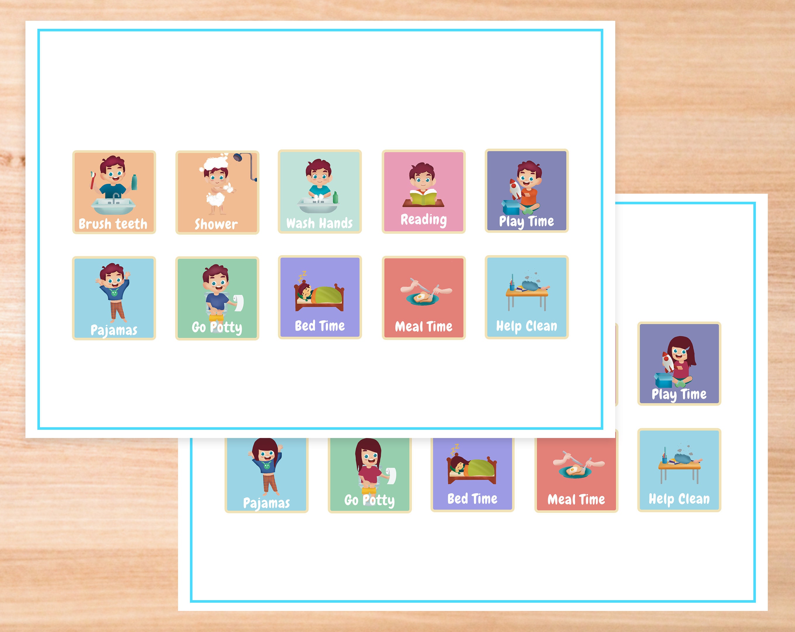 Kids Chore Chart | Printable Daily Rhythm | Daily Responsibilities ...