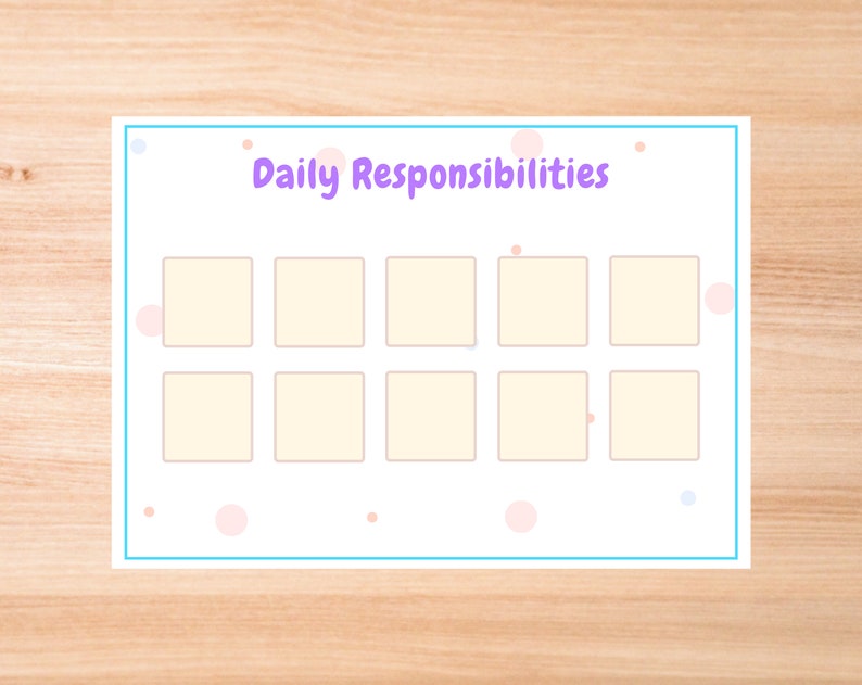 Kids Chore Chart Printable Daily Rhythm Daily - Etsy