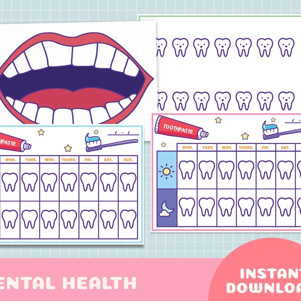 Tooth Brushing Chart - Etsy