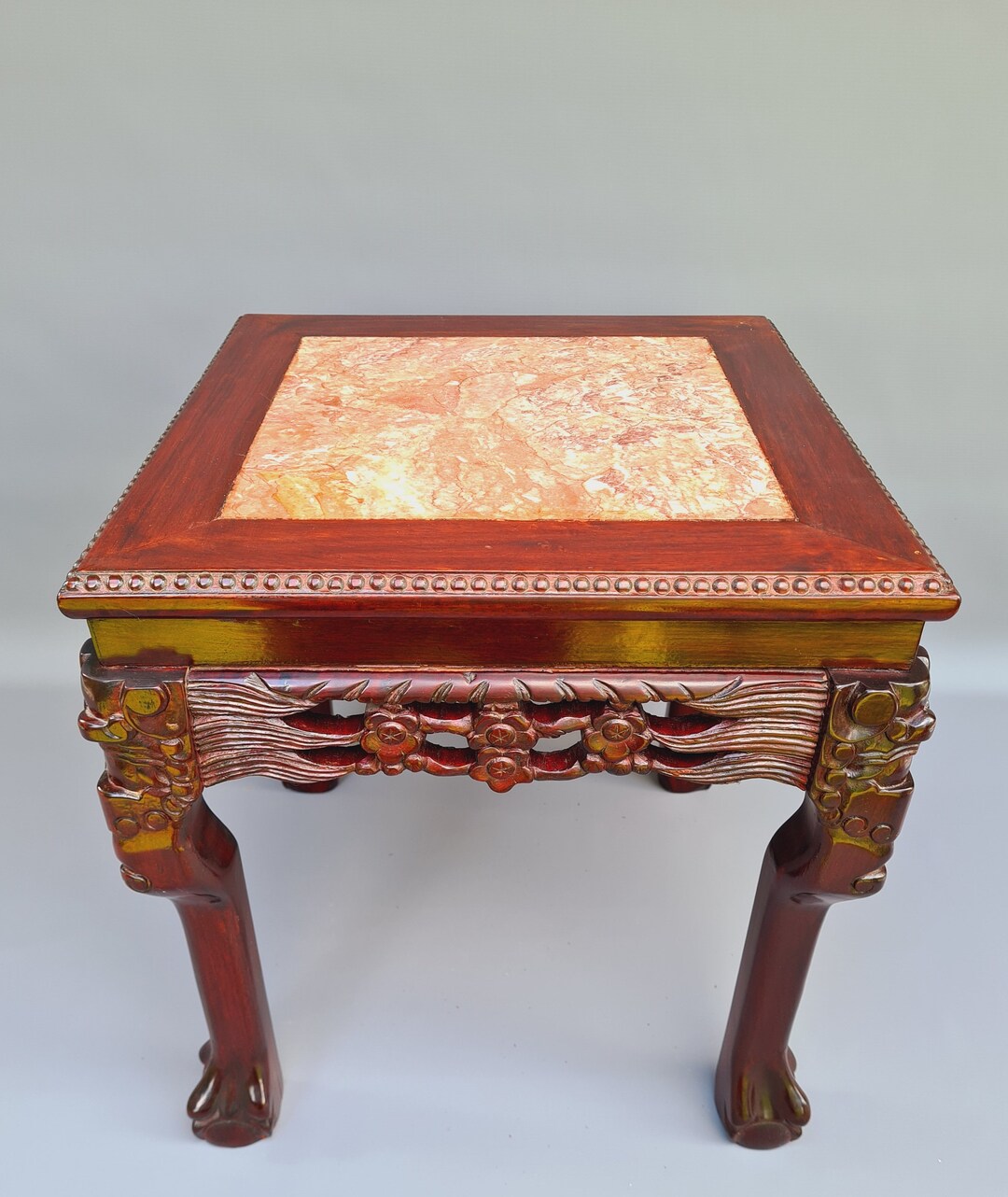 Old Wooden Squar Chinese Table With Marble Top ++ - Etsy