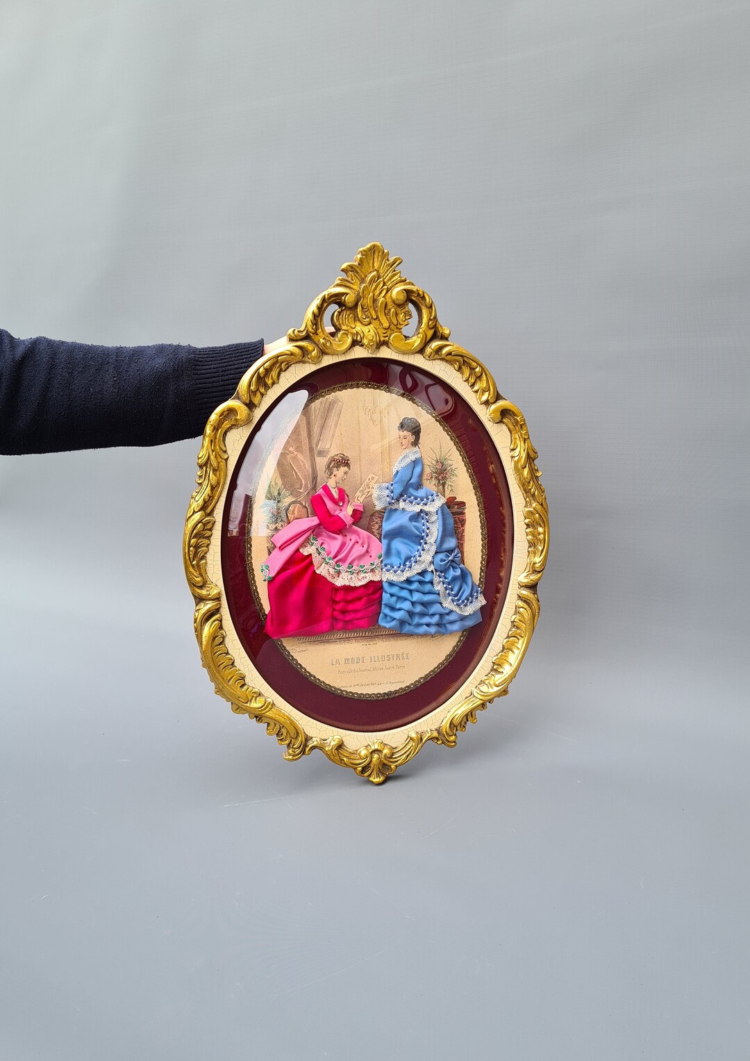 Vintage Oval French 'la Mode Illustrée' Paris Frame, With Crown ++ - Etsy