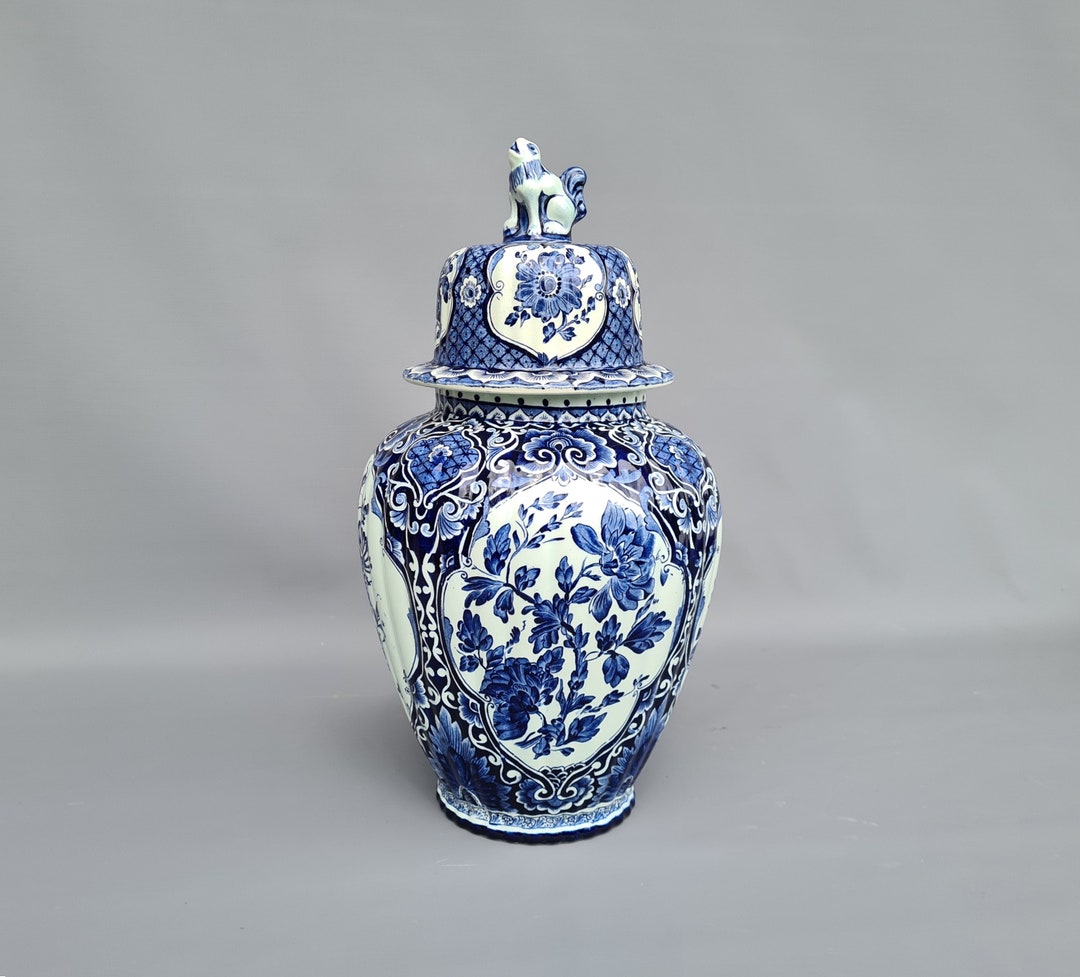 Ceramic Delft Blue 'royal Sphinx' Vase ++ - Etsy