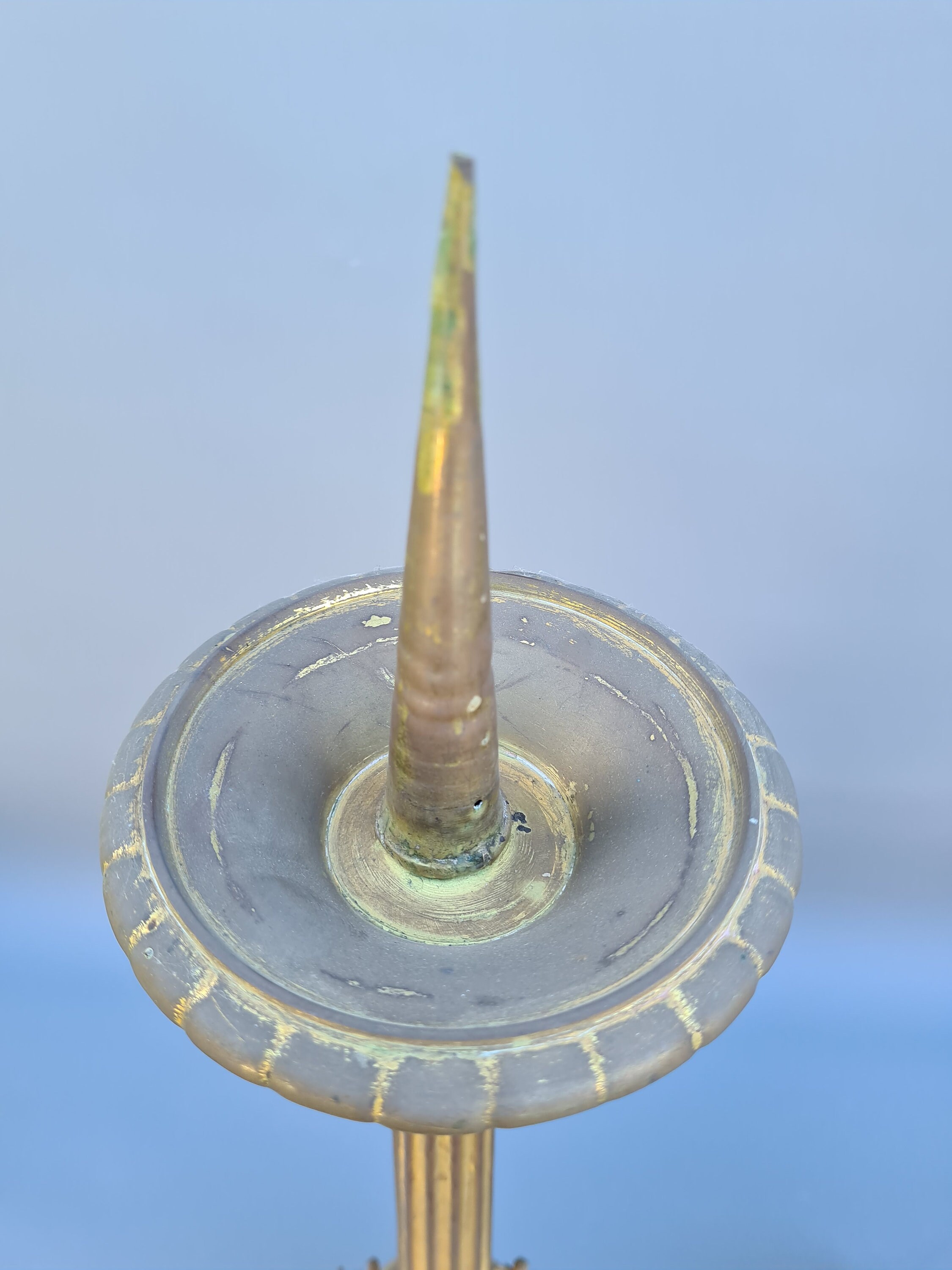 Antique Large Brass Brass Altar Cross and Candlestick Set - Etsy