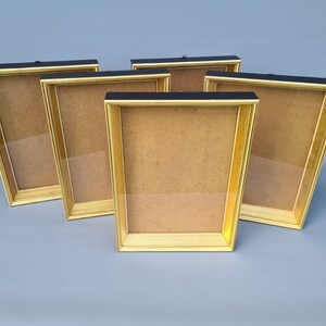 Set of Five Vintage Small Wood Picture Frame With Gold Border for ...