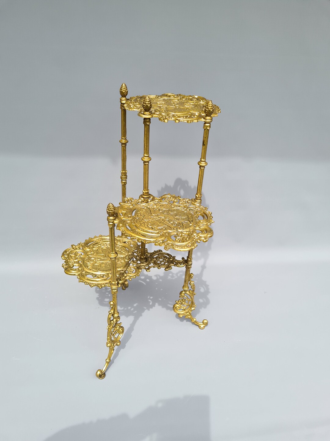 Old French Brass Flower Stand, Art Nouveau Style ++ - Etsy