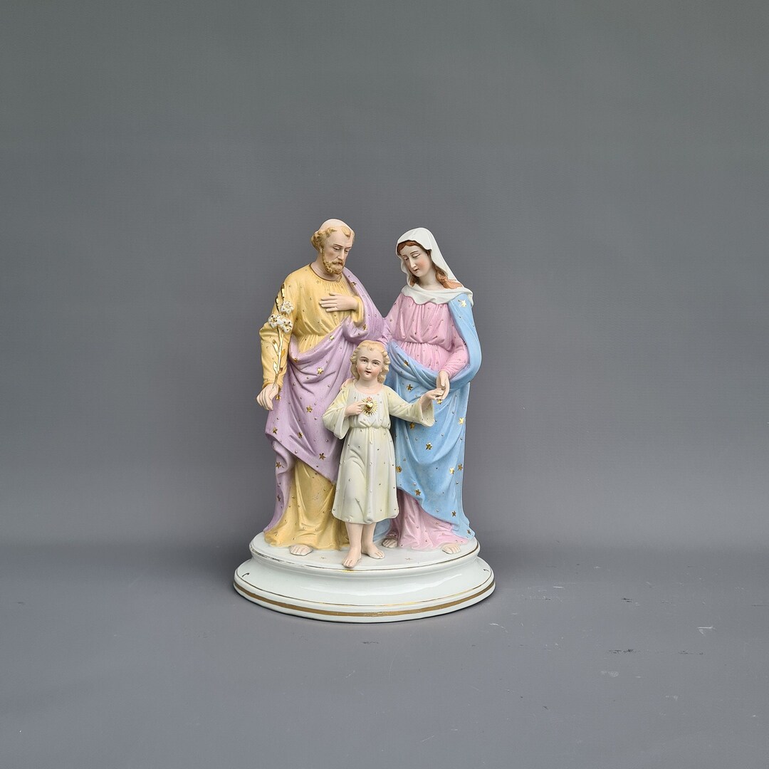 Porcelain Religious Holy Family Group Statue ++ - Etsy
