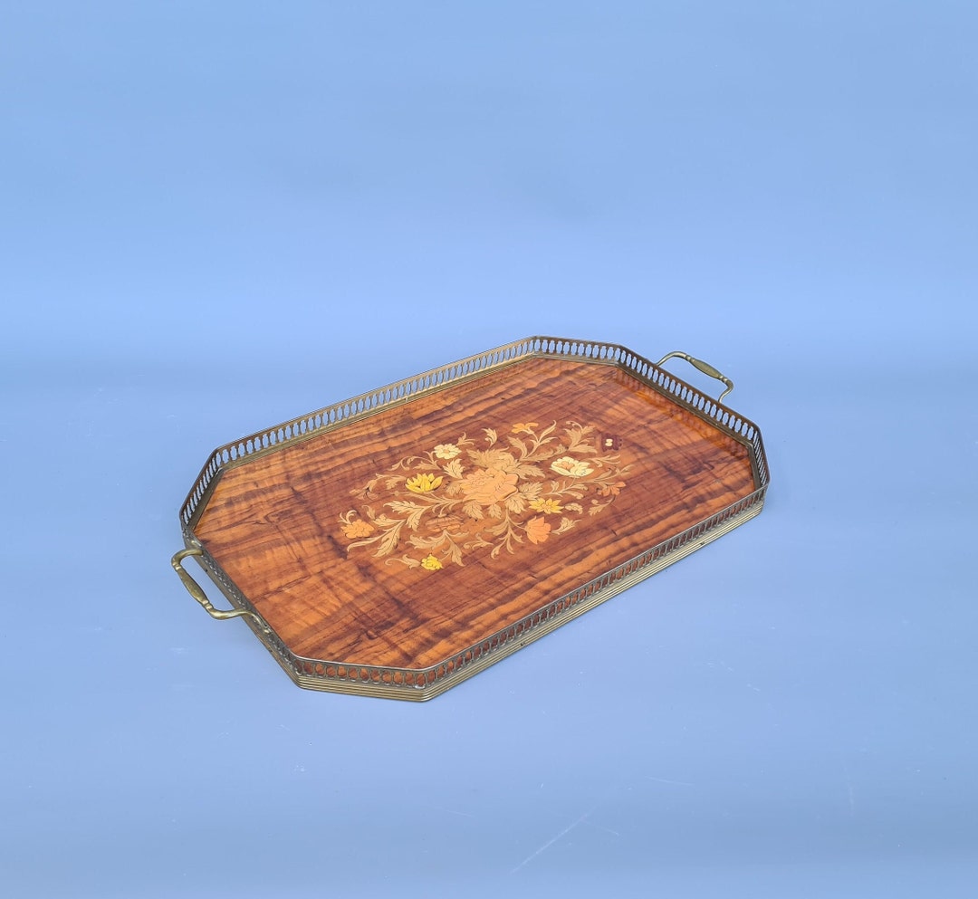 Vintage Italian Inlaid Wood Marquetry Tray ++ - Etsy