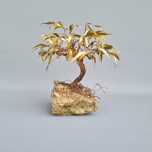 Large Mid-century Copper Palm Tree Sculpture on Stone, Daniel D ...