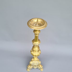 Large Brass Church Candlestick in Baroque Style With Tripod Foot ++ - Etsy