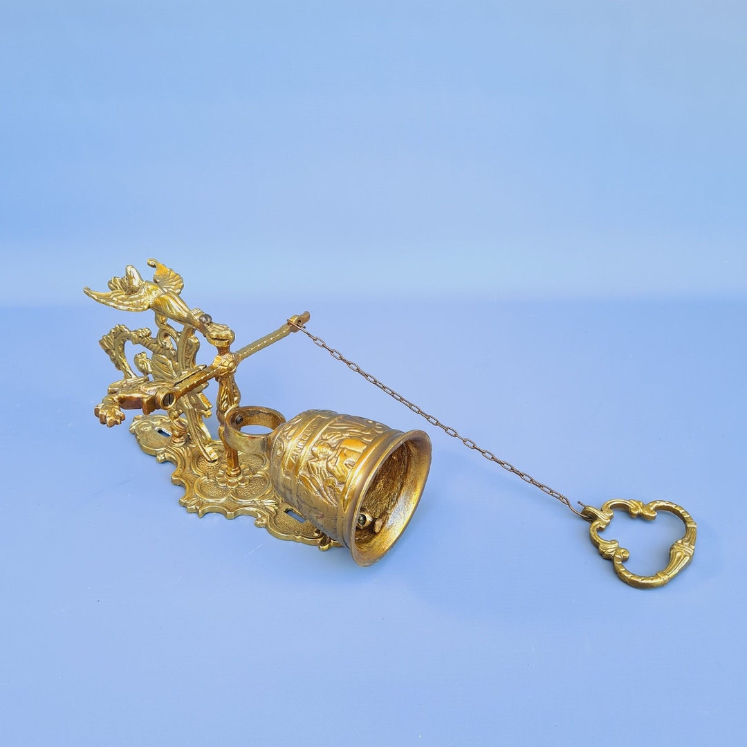 Old Brass Wall Mounted Bell - Etsy