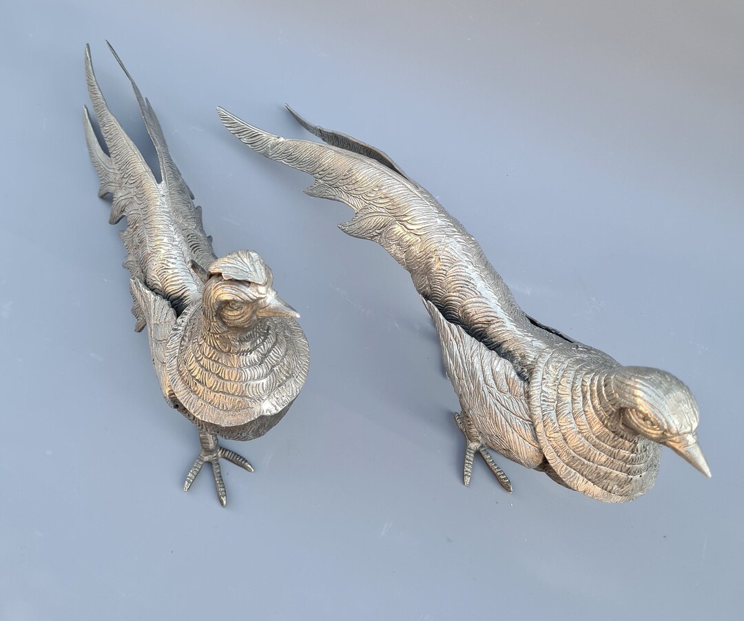 Beautiful Pair of Two Brass Pheasant Figurines Extra Large - Etsy