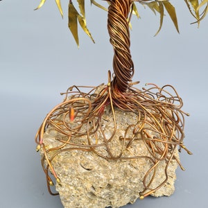 Large Mid-century Copper Palm Tree Sculpture on Stone, Daniel D ...