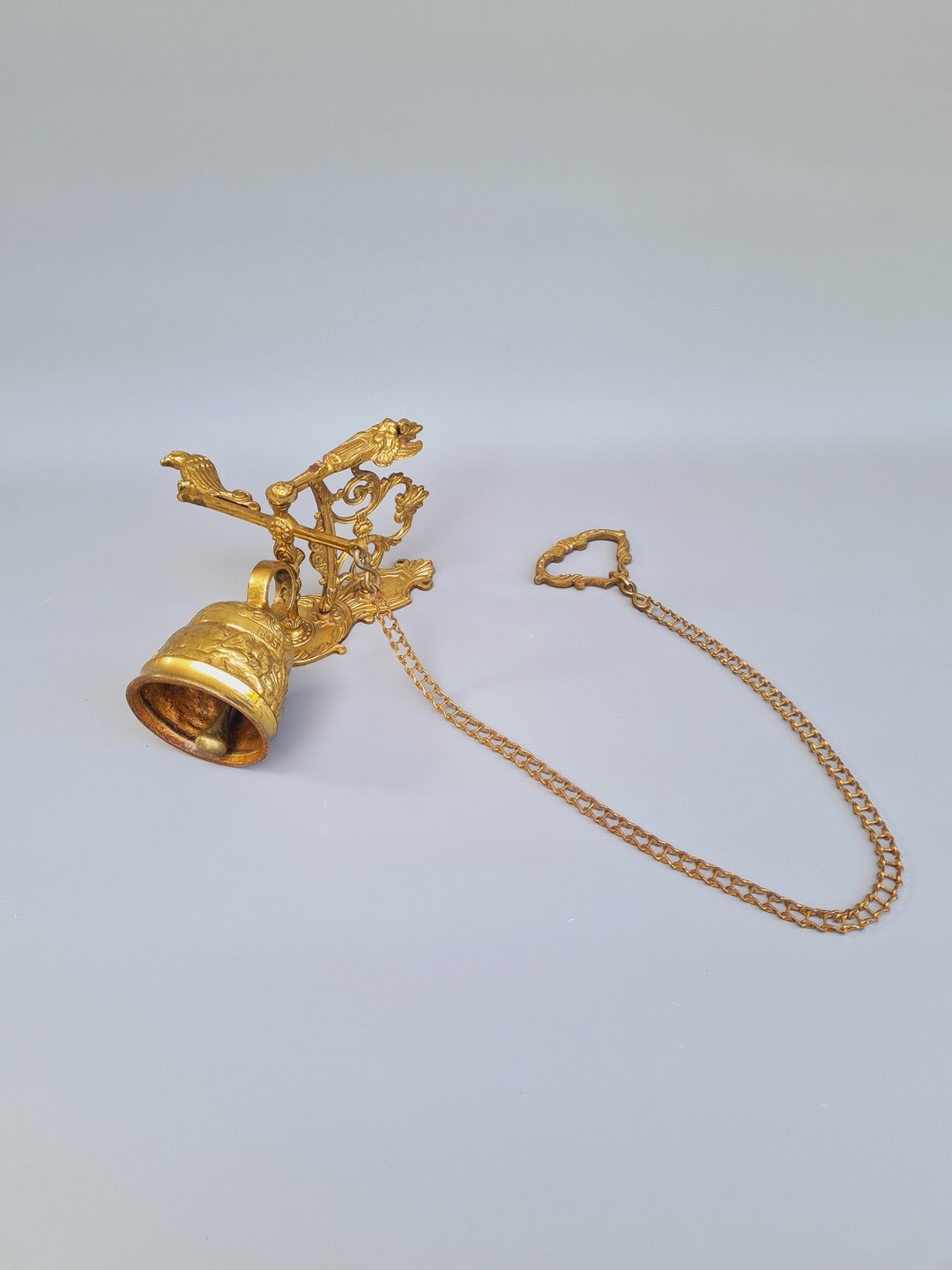 Old Brass Wall Mounted Bell ++ - Etsy