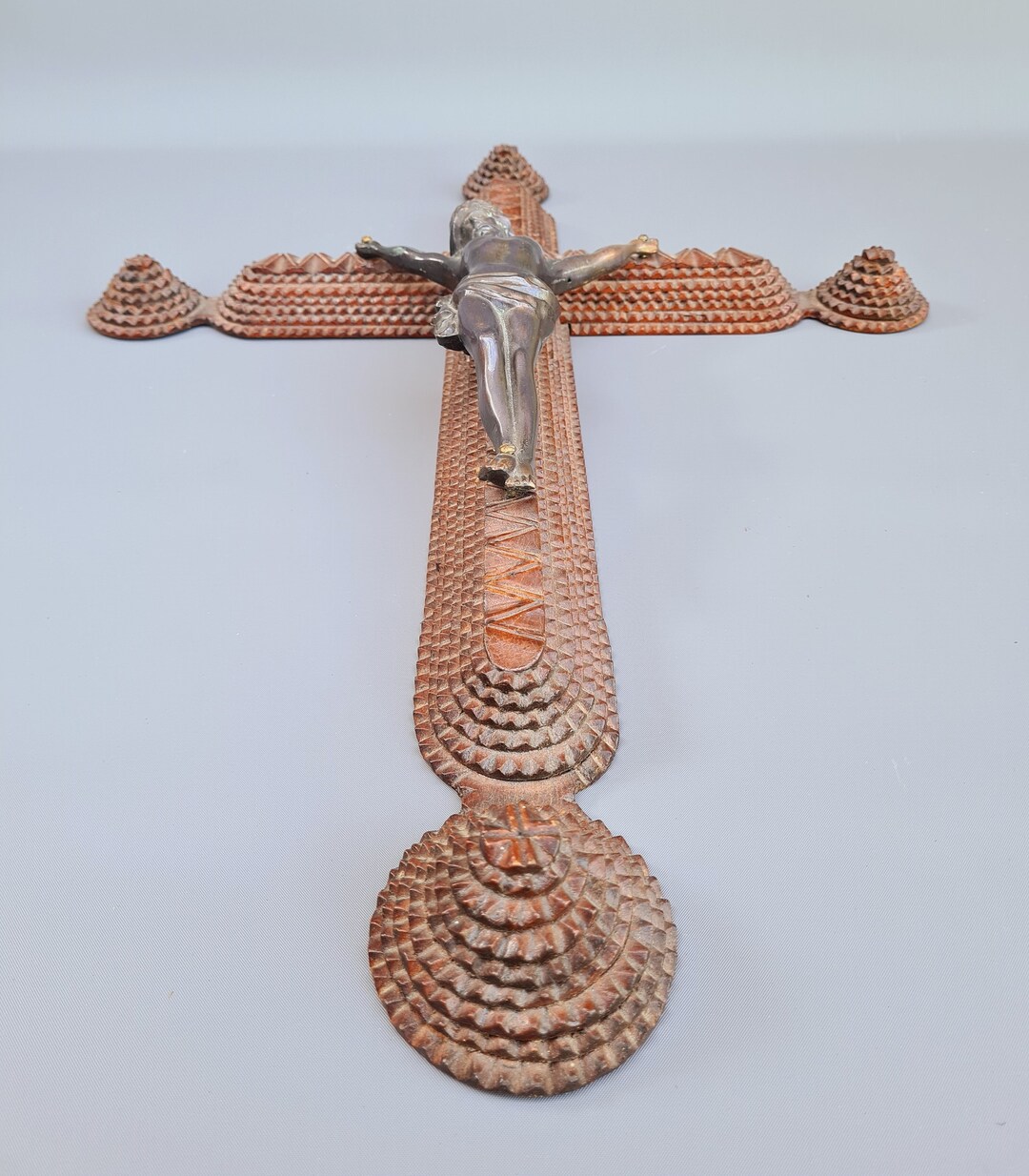 Large Antique Tramp Art Crucifix ++ - Etsy