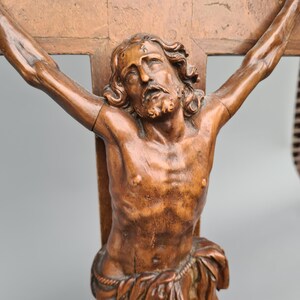Antique Carved Wood Jesus Christ Corpus Crucifix Religious Sculpture ...