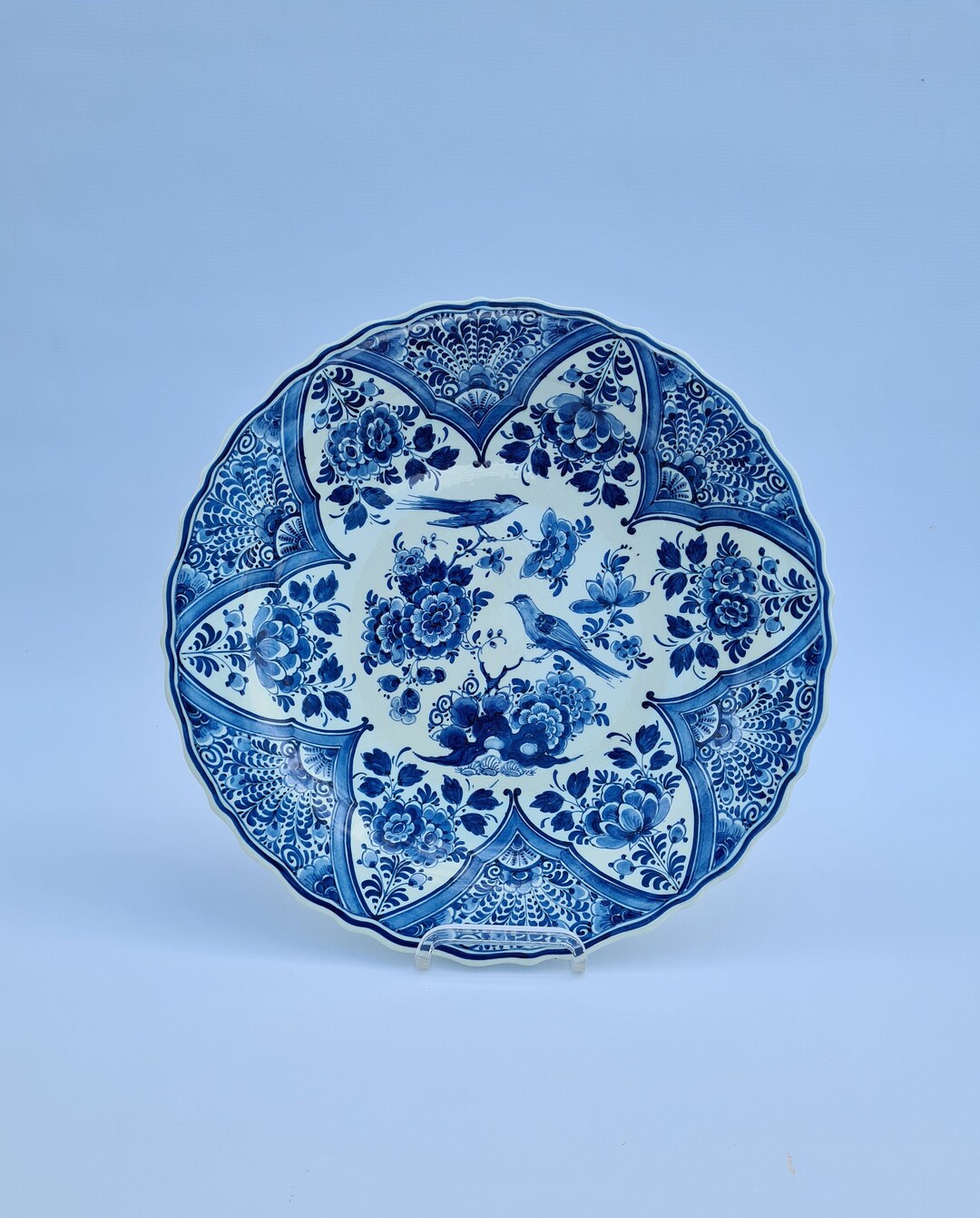 Old Delft Blue Hand-painted Wall Plate With Birds ++ - Etsy