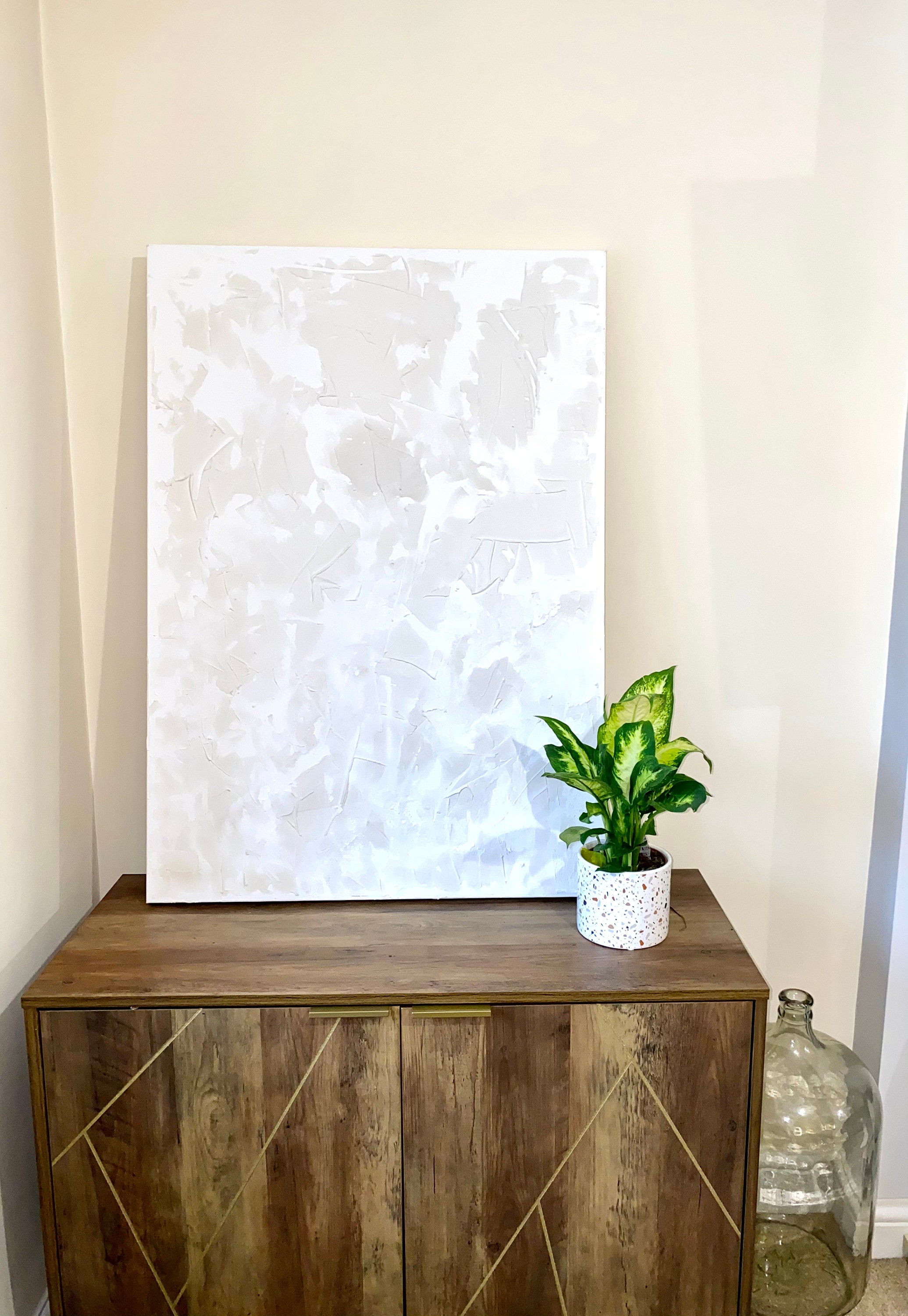 White Neutral Textured Canvas Wall Art - Etsy UK