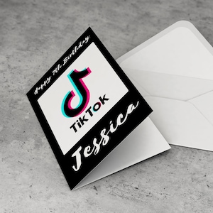 Tik Tok Personalised Birthday Card for Daughter Friend Niece Girl ...