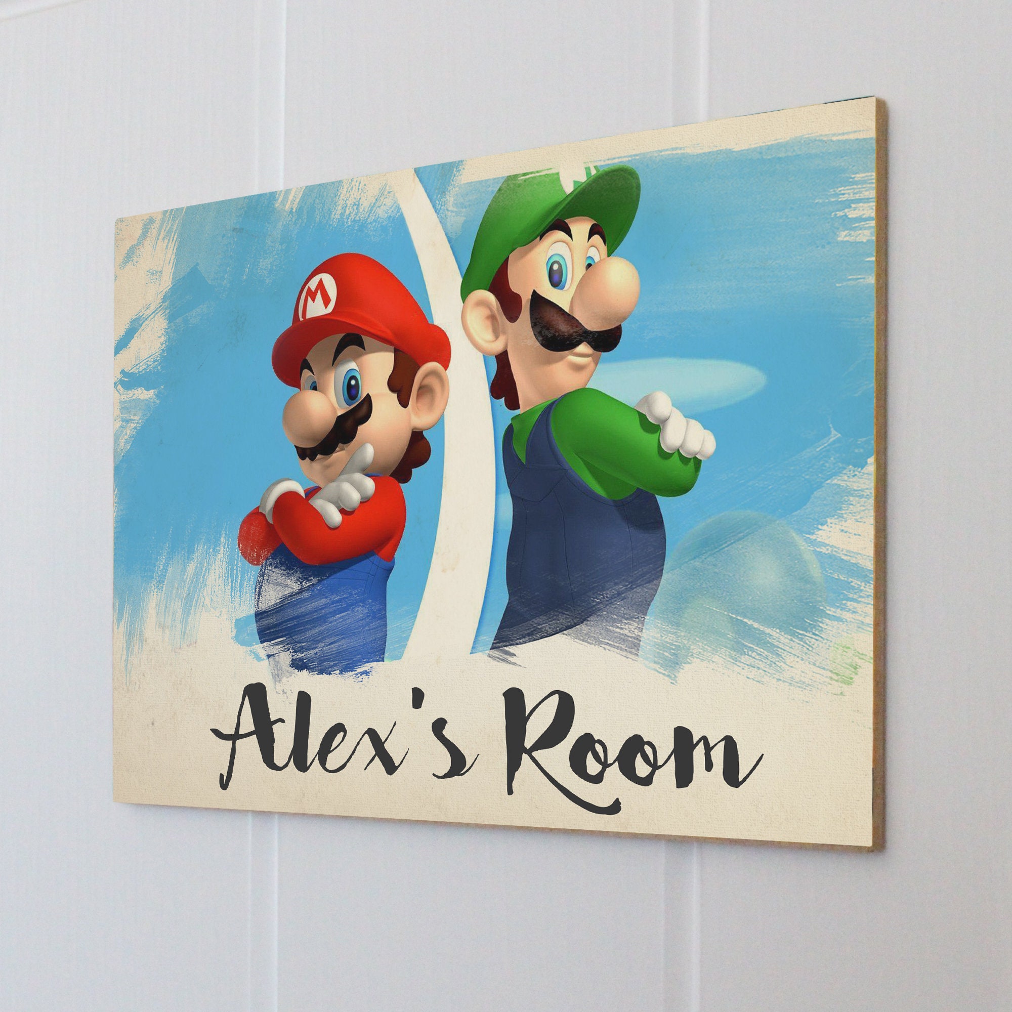 Personalised SUPER MARIO Kids Room Sign | Boys Door Plaque | Children ...